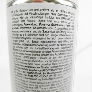 PRO TEC DCC Dieselpartikelfilterreiniger und Katalysatorreiniger 400m ...